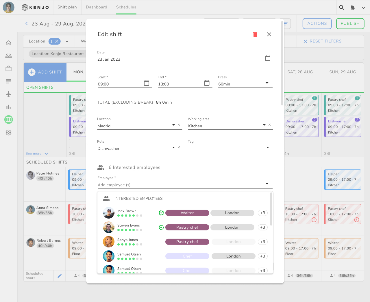 Kenjo's shift plan software presentation | Kenjo